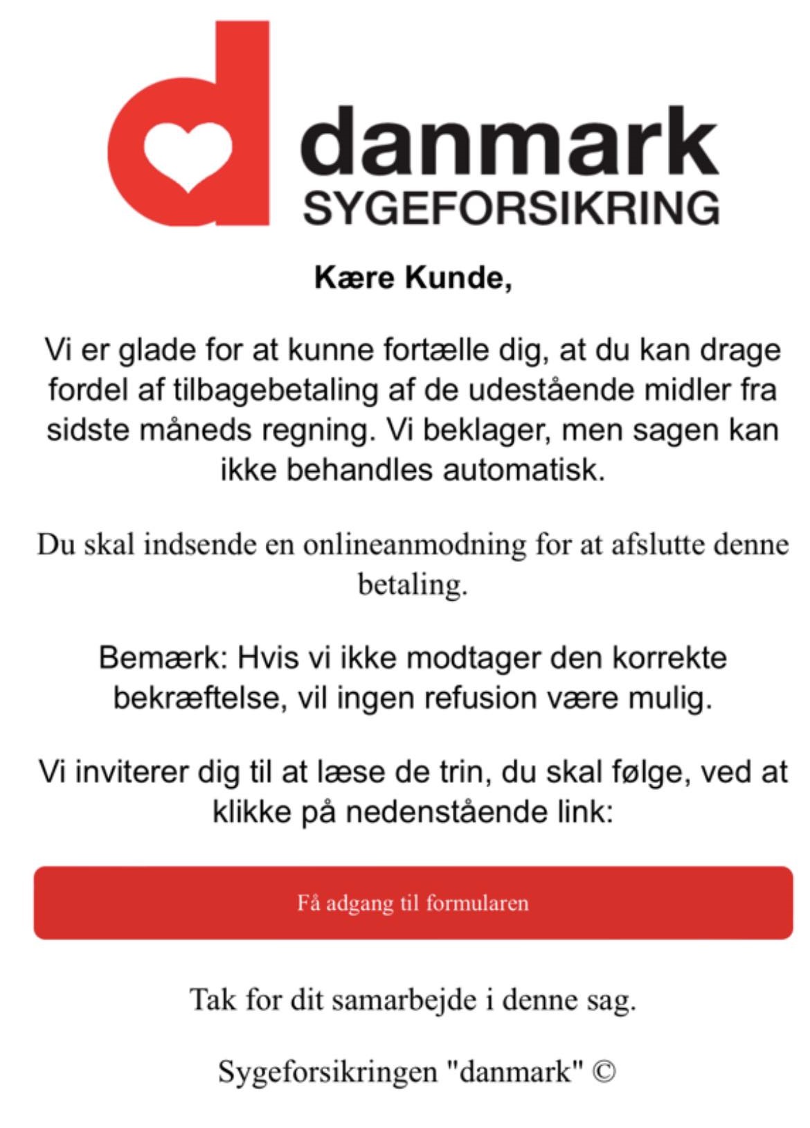 Sygeforsikringen ''danmark'' med vigtig advarsel til samtlige kunder